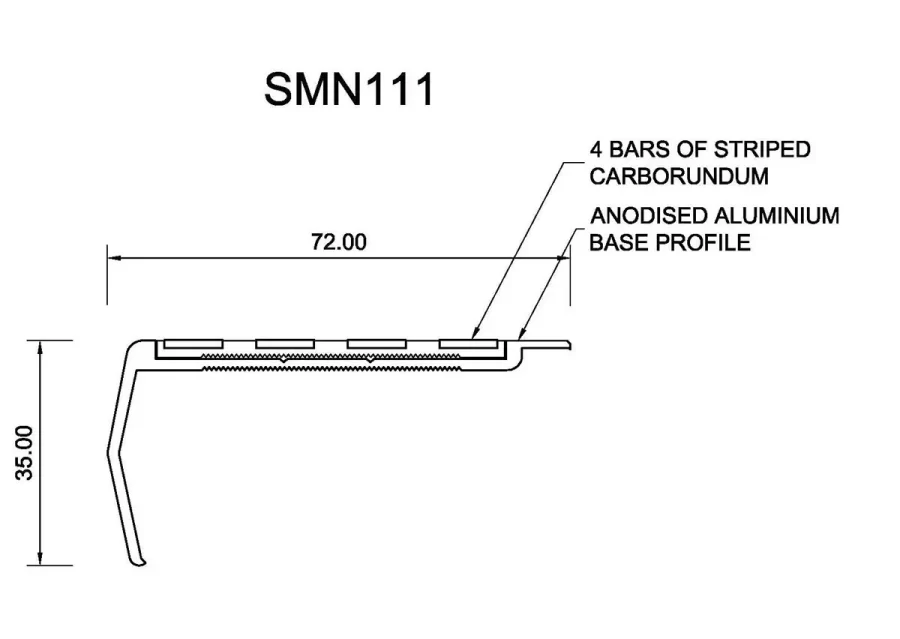 SM111 Anti-Slip Carborundum InsertsAluminium Stair Nosing NZ
